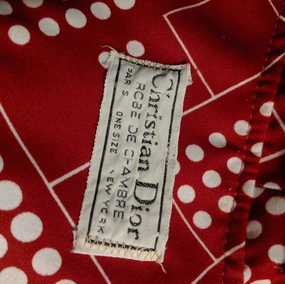 Dior | Dresses | Christian Dior Vintage Red Polka Dot Robe | Poshmark